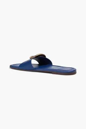 Farm Rio Buckled Leather Slides