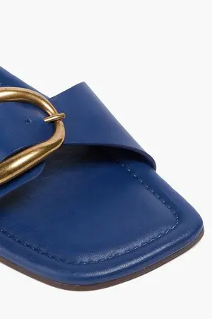 Farm Rio Buckled Leather Slides