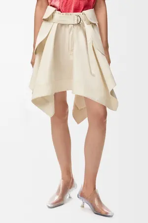 Loewe Belted Cotton Gabardine Mini Skirt
