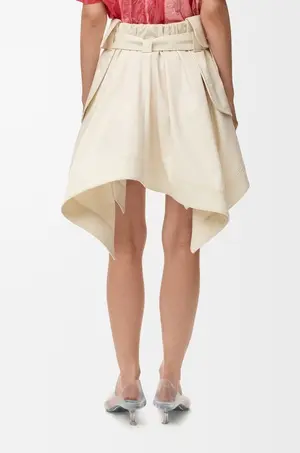 Loewe Belted Cotton Gabardine Mini Skirt
