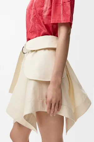 Loewe Belted Cotton Gabardine Mini Skirt