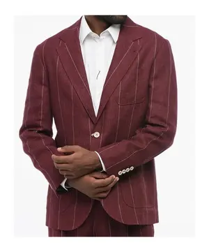 Brunello Cucinelli Pinstripe Linen Suit