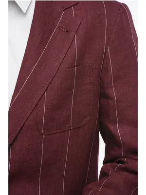 Brunello Cucinelli Pinstripe Linen Suit
