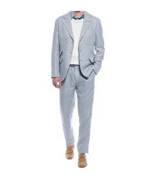 Brunello Cucinelli Checked Linen Suit