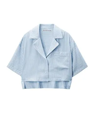 Alexander Wang Striped Cropped Shirt