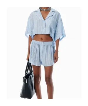 Alexander Wang Striped Cropped Shirt