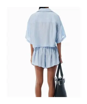 Alexander Wang Striped Cropped Shirt