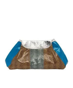 Dries Van Noten Color-blocked Shoulder Strap Clutch Bag