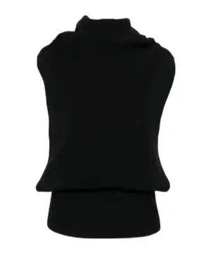 Alaïa Ribbed High-neck Open-back Jumper