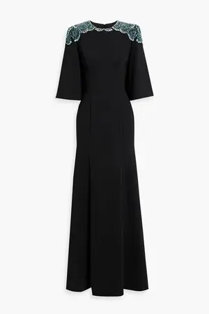 Jenny Packham Daza Embellished Crepe Gown