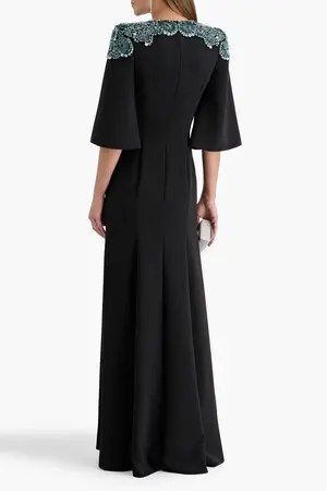 Jenny Packham Daza Embellished Crepe Gown