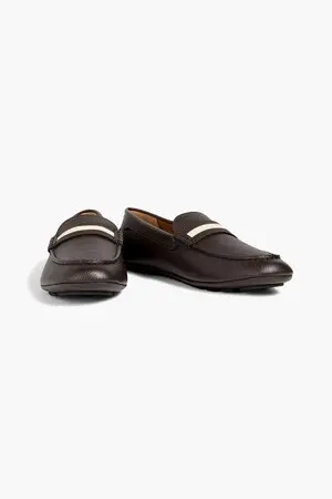 Bally Karlos Pebbled Leather Driving Shoes - Dark Brown