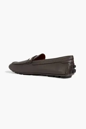 Bally Karlos Pebbled Leather Driving Shoes - Dark Brown