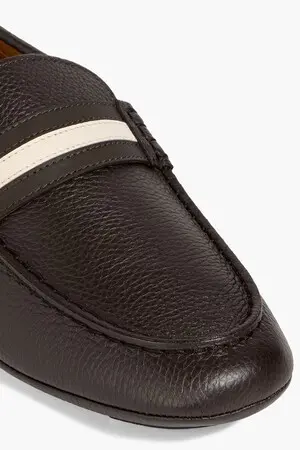 Bally Karlos Pebbled Leather Driving Shoes - Dark Brown