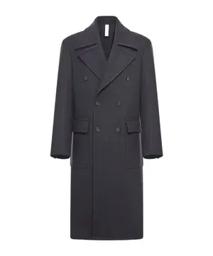 HEVO Double-breasted Herringbone Coat