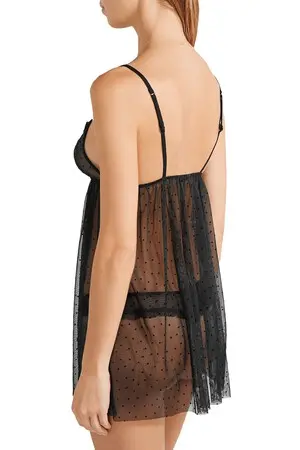 La Perla Plumetis Stretch Point D'esprit Tulle Chemise