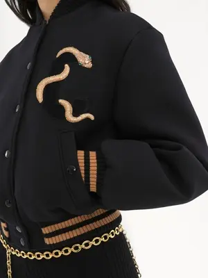 Chloé Long-sleeved Casual Jacket With Embellished Snake Detail