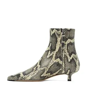AeydĒ Pointed Toe Zip Up Ankle Boots - Nude