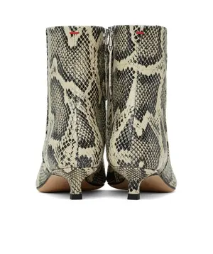 AeydĒ Pointed Toe Zip Up Ankle Boots - Nude