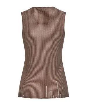 UMA WANG Ribbed Knit Sleeveless Pullover