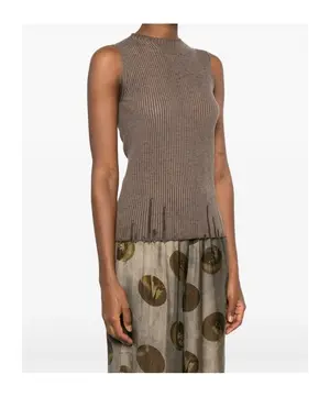UMA WANG Ribbed Knit Sleeveless Pullover