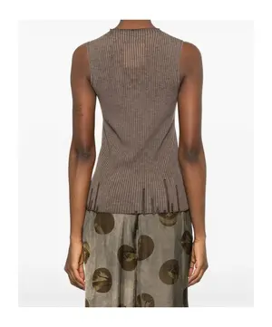 UMA WANG Ribbed Knit Sleeveless Pullover