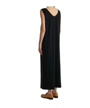 Khaite Sleeveless Round Neck Silk Knit Maxi Dress