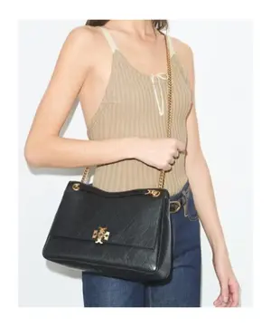 Tory Burch Charlie Quilted Shoulder Bag - Black