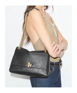 Tory Burch Charlie Quilted Shoulder Bag - Black