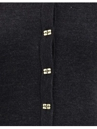 GANNI V-neck Logo Embroidered Cardigan
