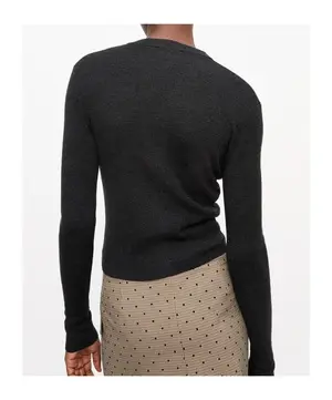 GANNI V-neck Logo Embroidered Cardigan