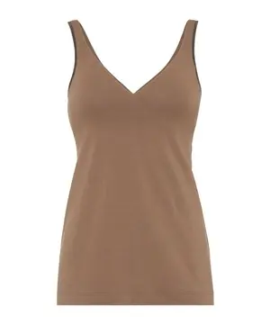 Brunello Cucinelli Sleeveless V-neck Camisole Top - Brown