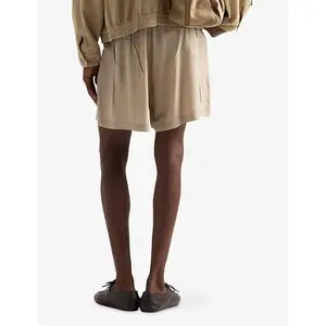 Prada Logo-patch Silk-blend Bermuda Shorts