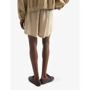 Prada Logo-patch Silk-blend Bermuda Shorts