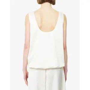 ATELIER NINETY FIVE Sleeveless Satin Bubble Hem Top