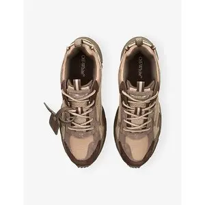 Off-White Be Right Back" Mesh And Suede Lace-up Trainers - Mid Brown