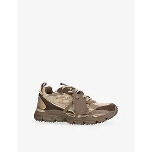 Off-White Be Right Back" Mesh And Suede Lace-up Trainers - Mid Brown