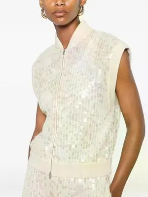 Peserico Sequin Embellished Zip-fastening Vest