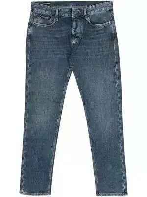 Emporio Armani Logo Plaque Slim-cut Jeans