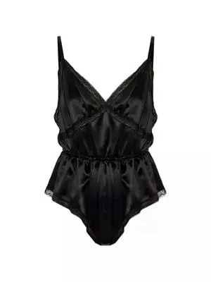 Dolce & Gabbana Satin Bodysuit With Lace Trim