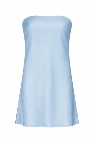 LILY ROU Sky Bandeau Mini Silk Slip Dress