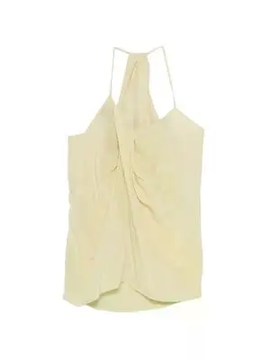ALYSI Twisted-front Silk Top
