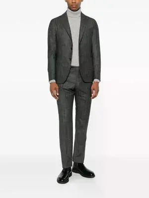 Tagliatore Check-pattern Single-breasted Suit - Grey