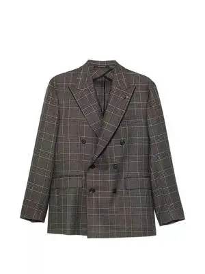 Tagliatore Double-breasted Check Blazer - Brown