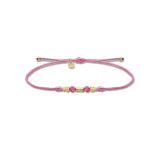 TVENTO Lumina Rosa Bracelet With Opal Beads And Gold-tone Bar Accent - Pink