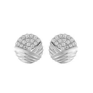ONEWILDONE Don't Overthink It" Sculptural Pavé Cubic Zirconia Earrings In Rhodium-plated Brass - Silver