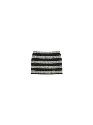 Valentino Garavani Maxi Stripe Tweed Mini Skirt