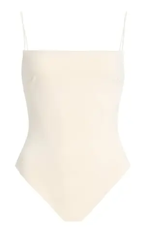 ZIAH Fine Strap One-piece Swimsuit - White