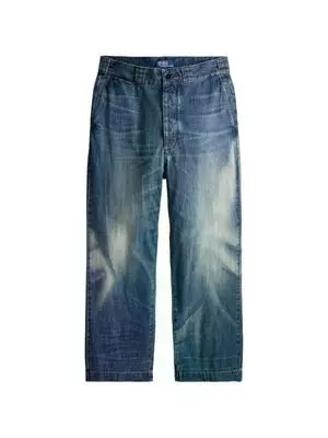 Polo Ralph Lauren Indigo Dyed Faded Straight Leg Jeans