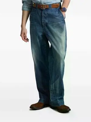 Polo Ralph Lauren Indigo Dyed Faded Straight Leg Jeans